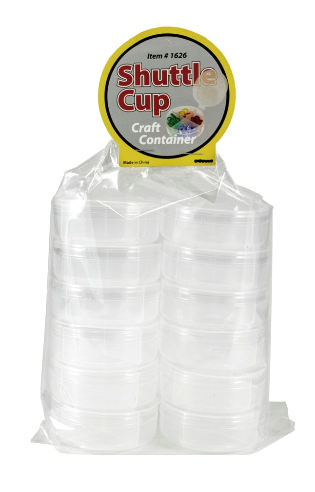 New Phase 12 Count - Clear 4-Way Divided Round Plastic Containers w/ A ...