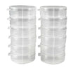 New Phase 12 Count - Clear 4-Way Divided Round Plastic Containers w/ A ...